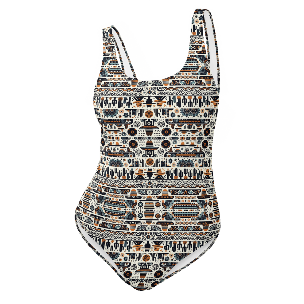 Desert Dusk: Earthy Tones Southwest One-Piece Swimsuit – Texas Eclipse ...