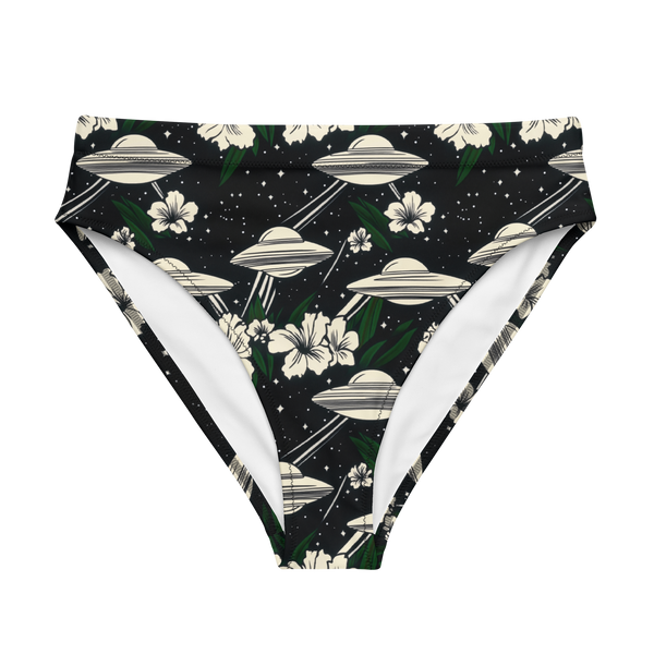 Cosmic Luau: Flying Saucer & Cactus Bloom High-Waisted Bikini Bottom ...
