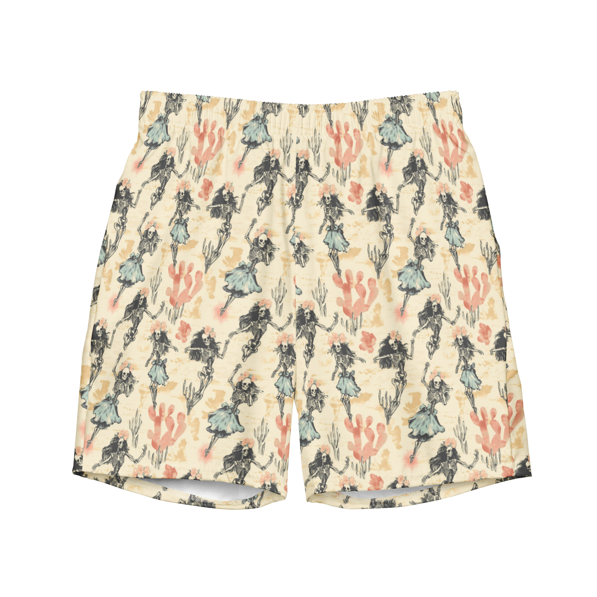 Bone Aloha: Desert Hula Swim Trunks – Texas Eclipse Outfitters